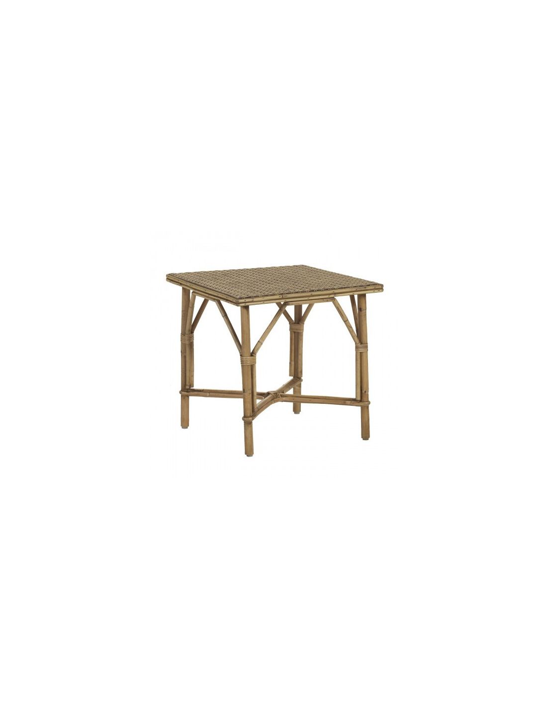 Table basse rotin naturel tressé GRAND-MÈRE, patiné vieilli KOK