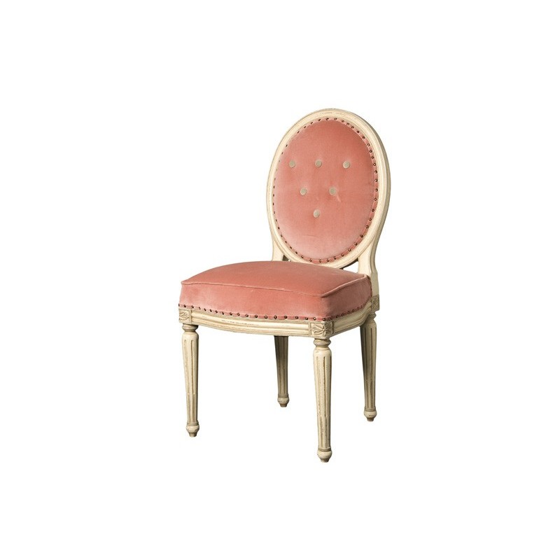 Chaise médaillon l.xvi rose